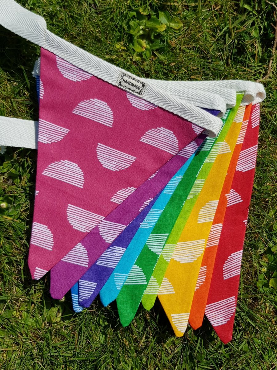 Rainbow bunting in a bag - Folksy