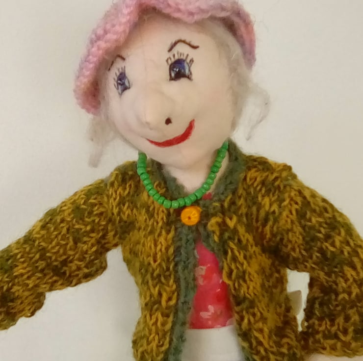 Old lady doll, Textile doll, Cloth Doll, Collec... - Folksy