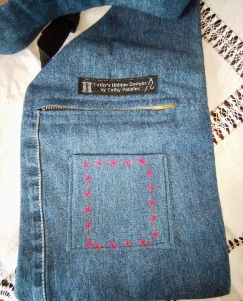 Repurposed Denim Jeans Cross Body Unisex everyd... - Folksy