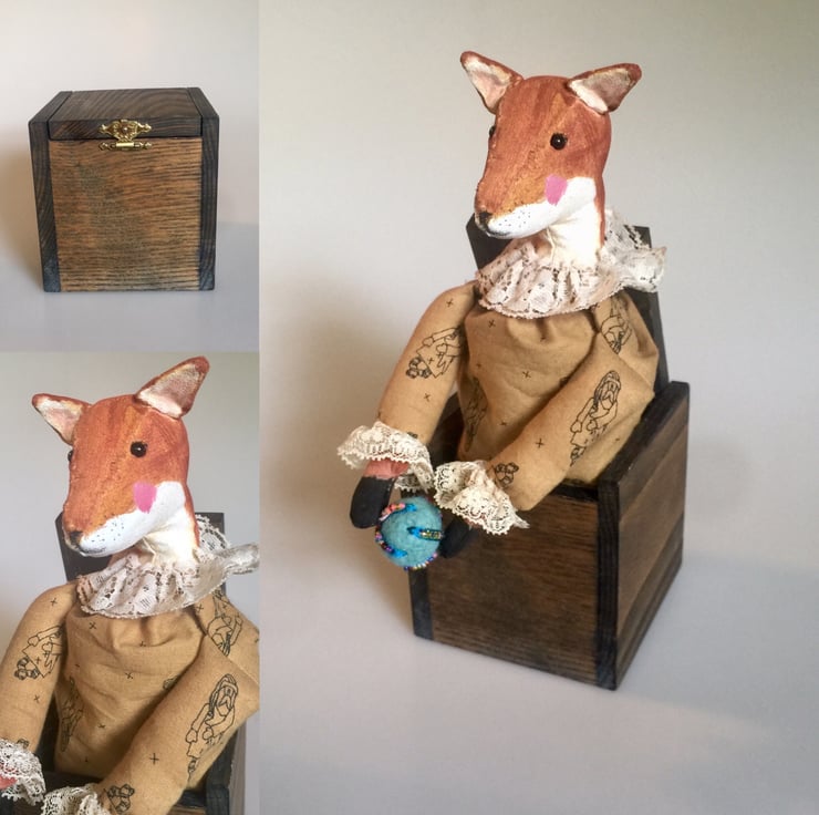 Handmade Fox in a box - Folksy