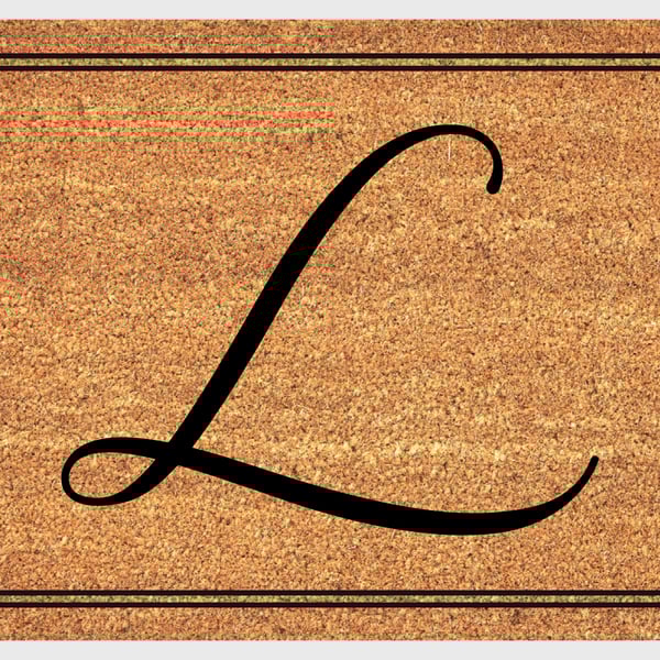 L Letter Door Mat - Monogram Letter L Welcome M... - Folksy