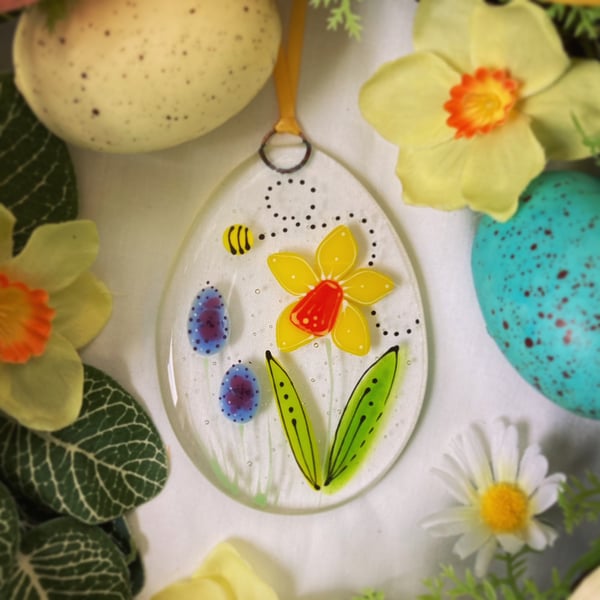 Fused Glass Easter Egg - Folksy