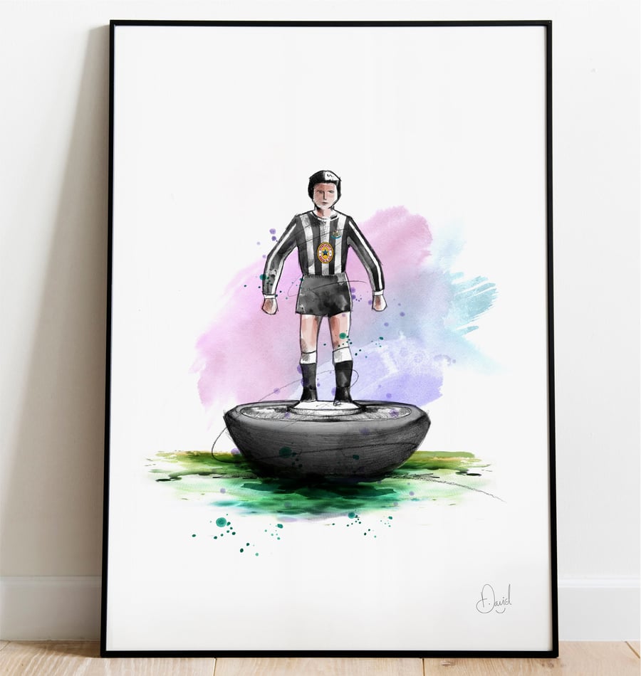 Newcastle United Subbuteo Art Print, NUFC Drawi... - Folksy