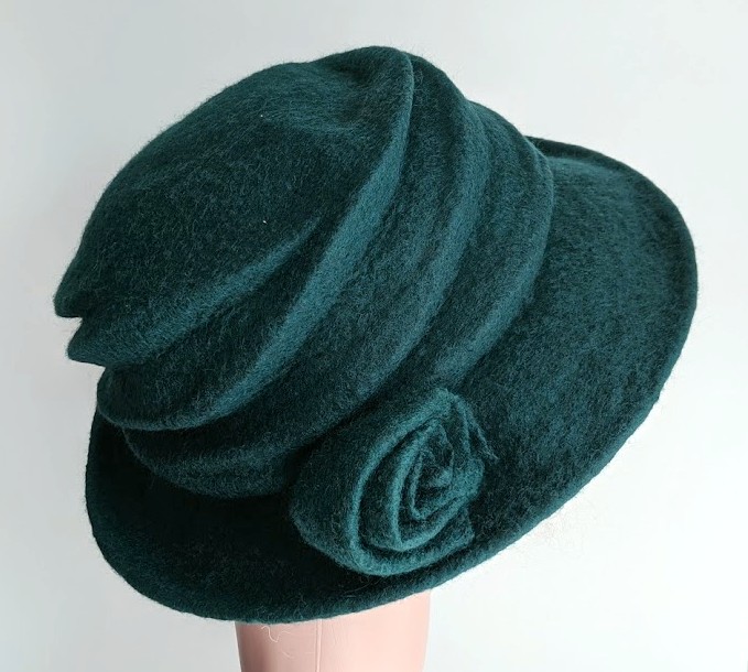 Petrol felted wool hat - 'The Crush' - designed... - Folksy