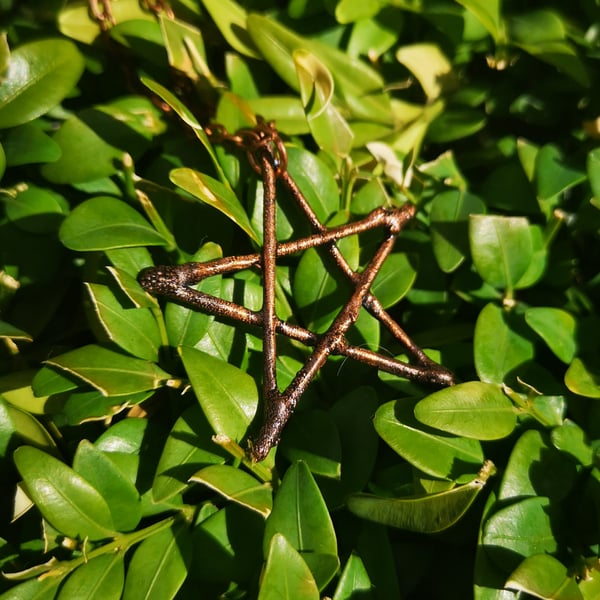 Copper pentagram made with real twigs, picked a... - Folksy