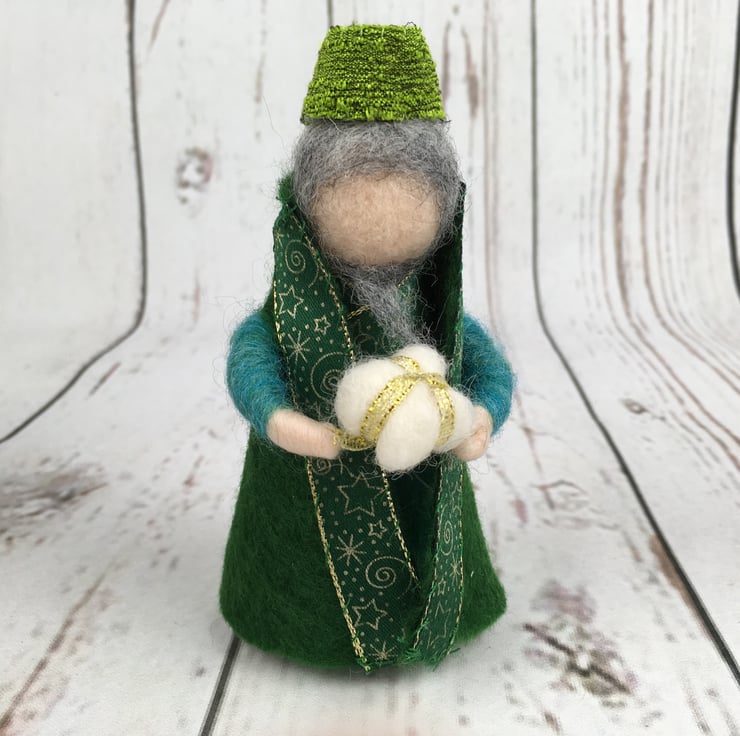 Three wise men, small nativity set, needle felt... - Folksy