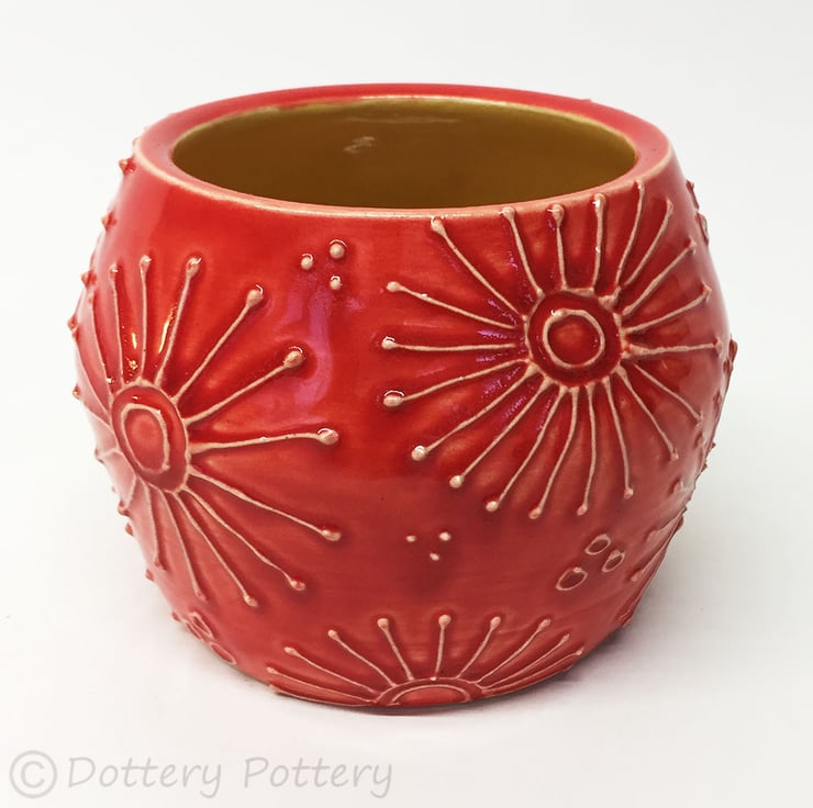 Deep Orange ceramic pot pottery bowl beautiful ... - Folksy