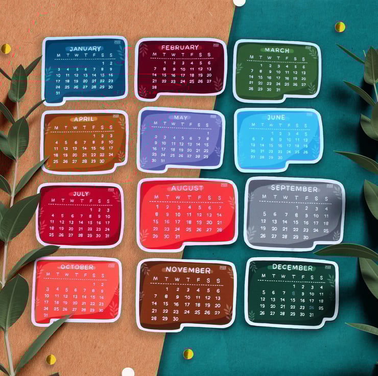 2023 Calendar stickers, mini calendar stickers,... - Folksy