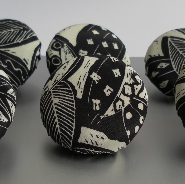 Six Extra Large, Handmade Fabric Buttons, Cream... - Folksy