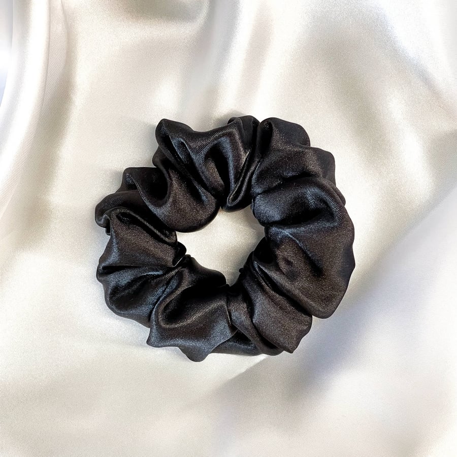 Black Scrunchie - Hair Accessories - Big Satin ... - Folksy