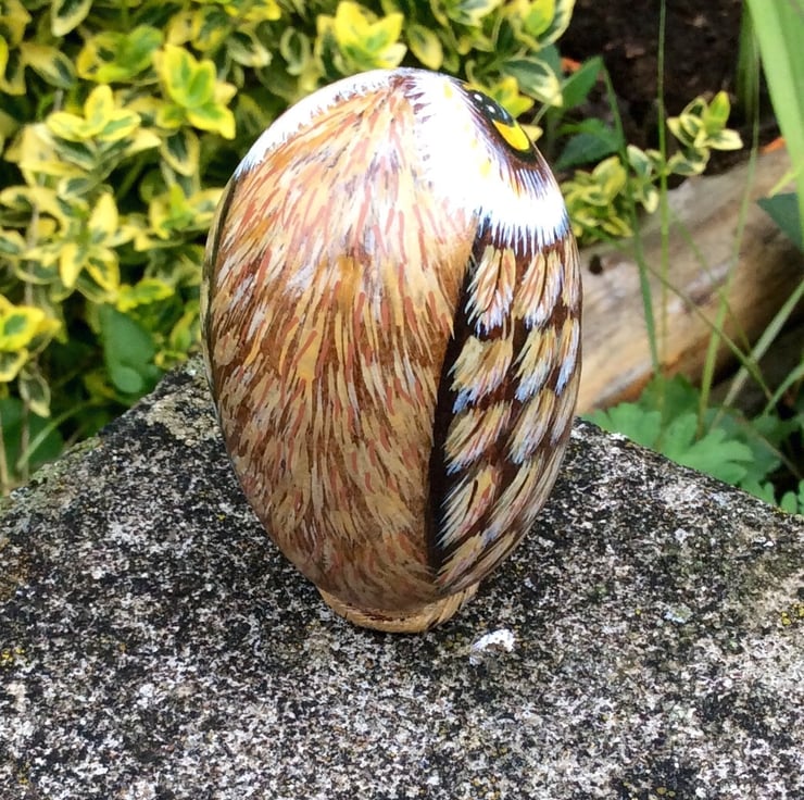 Owl hand painted pebble - Folksy