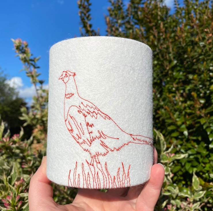 Pheasant Embroidered Lantern - Folksy