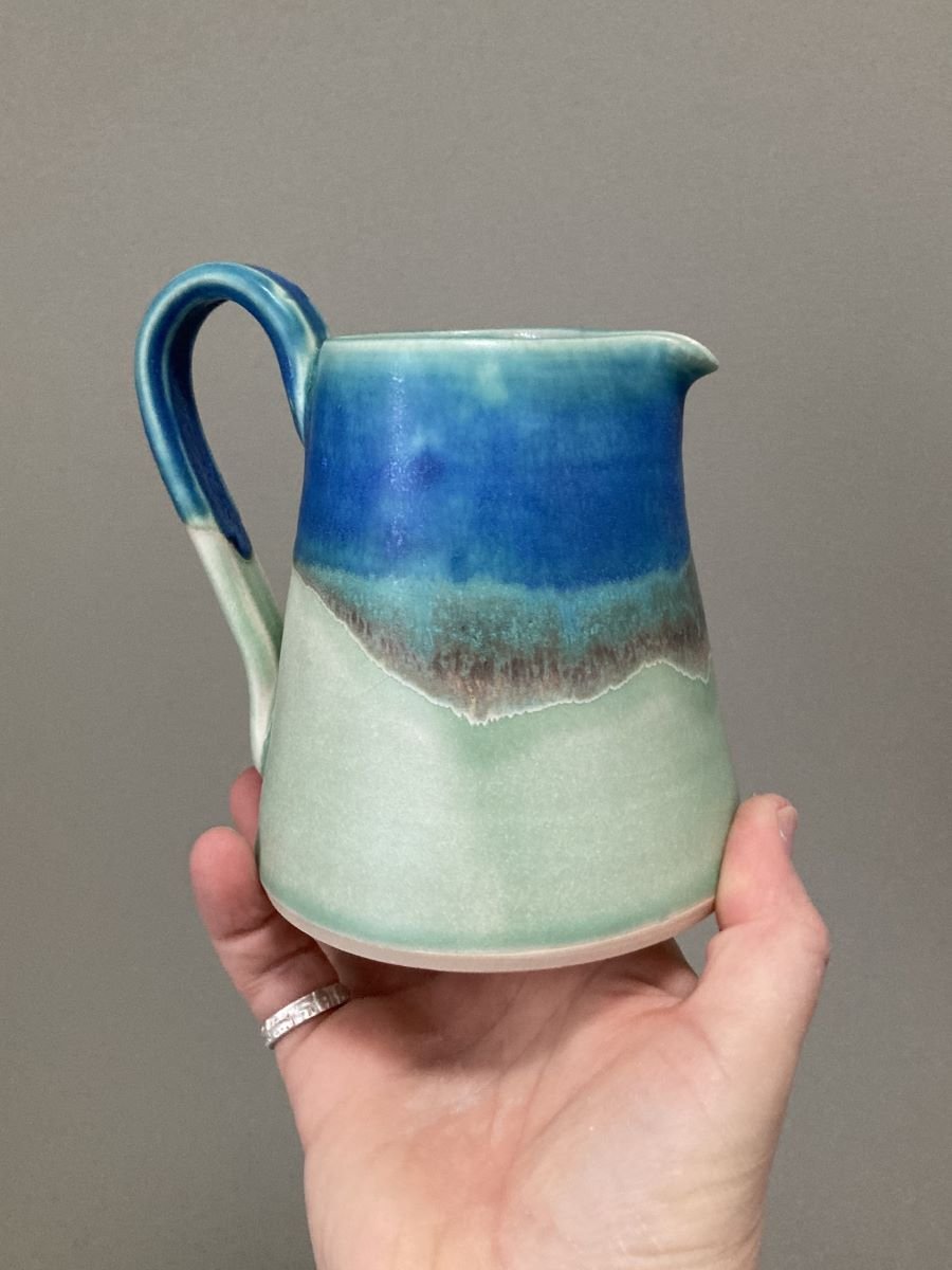Ceramic handmade medium jug - Glazed in turquoi... - Folksy