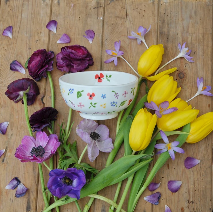 Wild Flowers Cereal Bowl - Folksy