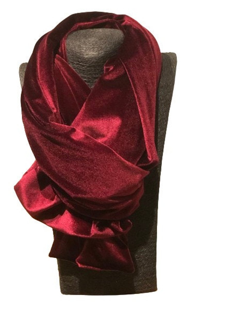 Wine Velvet Scarf - Folksy