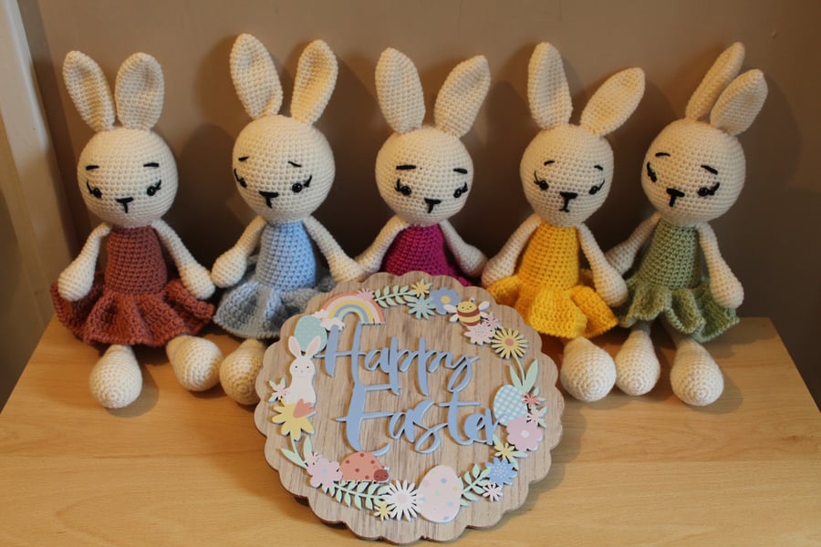 Handmade rabbit crochet Easter bunnies - Folksy