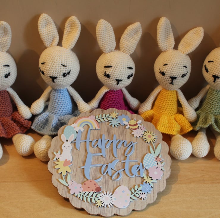 Handmade rabbit crochet Easter bunnies - Folksy