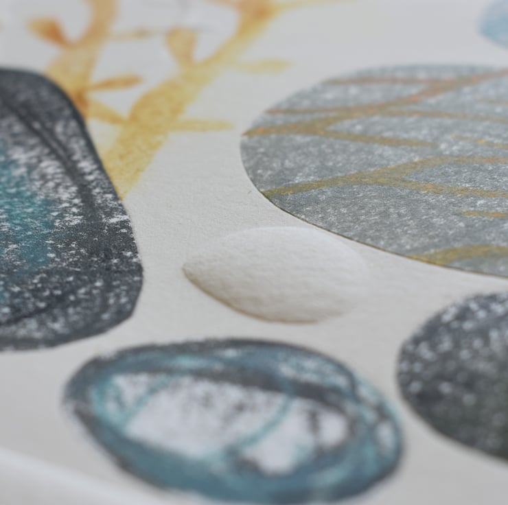 ORIGINAL monoprint and collage - Oystershell, ... - Folksy