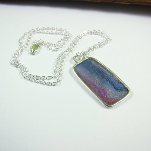 Silver Artisan Pendant. Hand Painted Wearable A... - Folksy