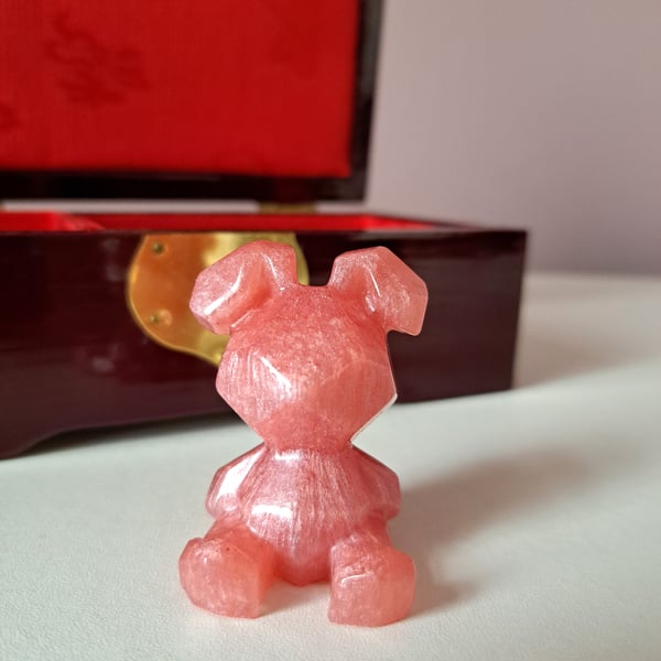 Geometric Resin Rabbit Pink - Folksy