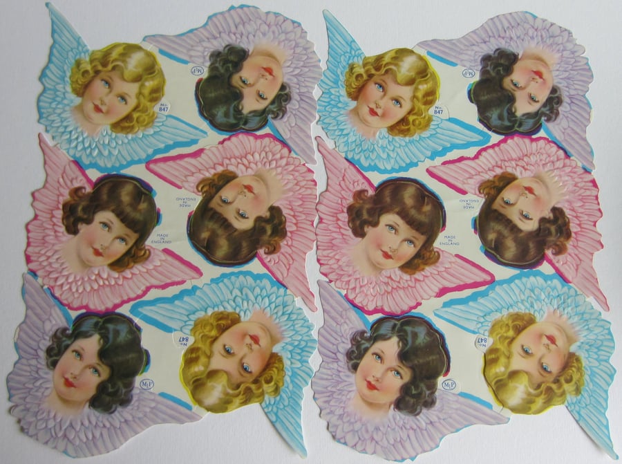 Vintage Christmas Angel Scraps - 2 sheets - Folksy