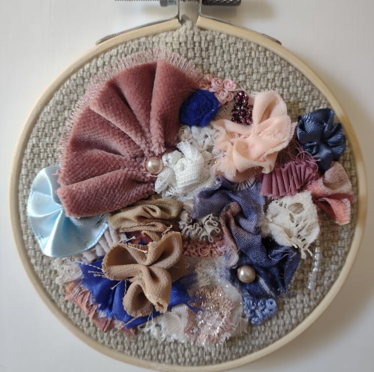 Fabric manipulation collage - Folksy