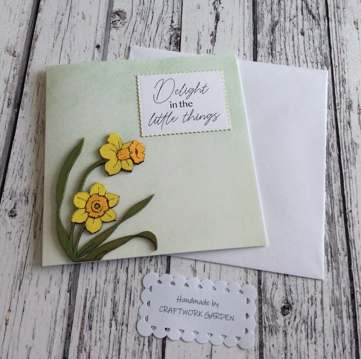 Duo of Daffodils Greetings Card - Delight in th... - Folksy