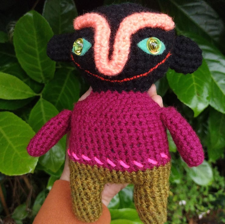 Mr. Atomic Brain collectible crocheted doll, to... - Folksy