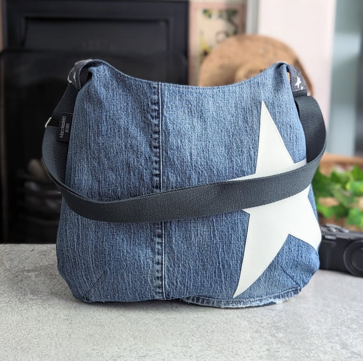 Denim Bag - Pale Denim Jeans Cross Body Bag wit... - Folksy
