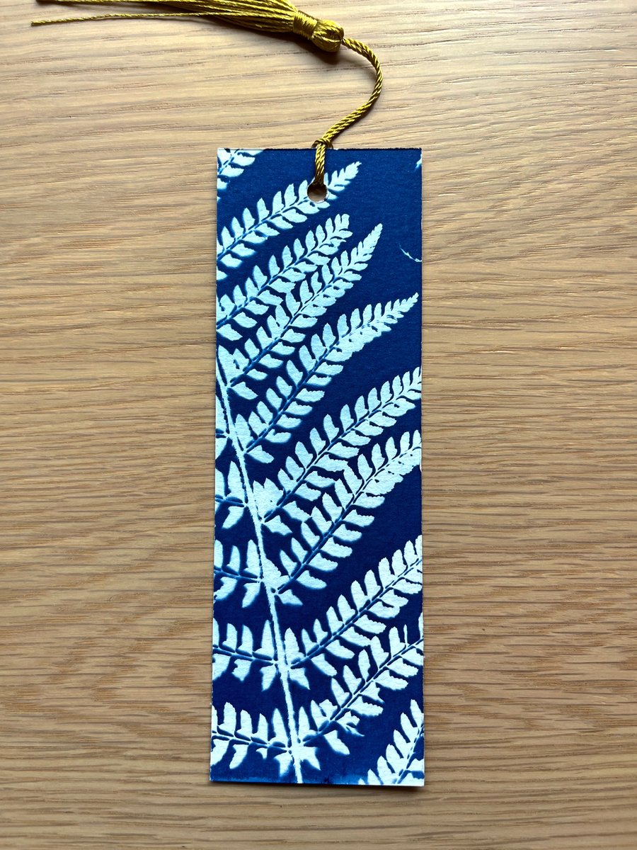 bookmark "Fern III", original cyanoty... - Folksy