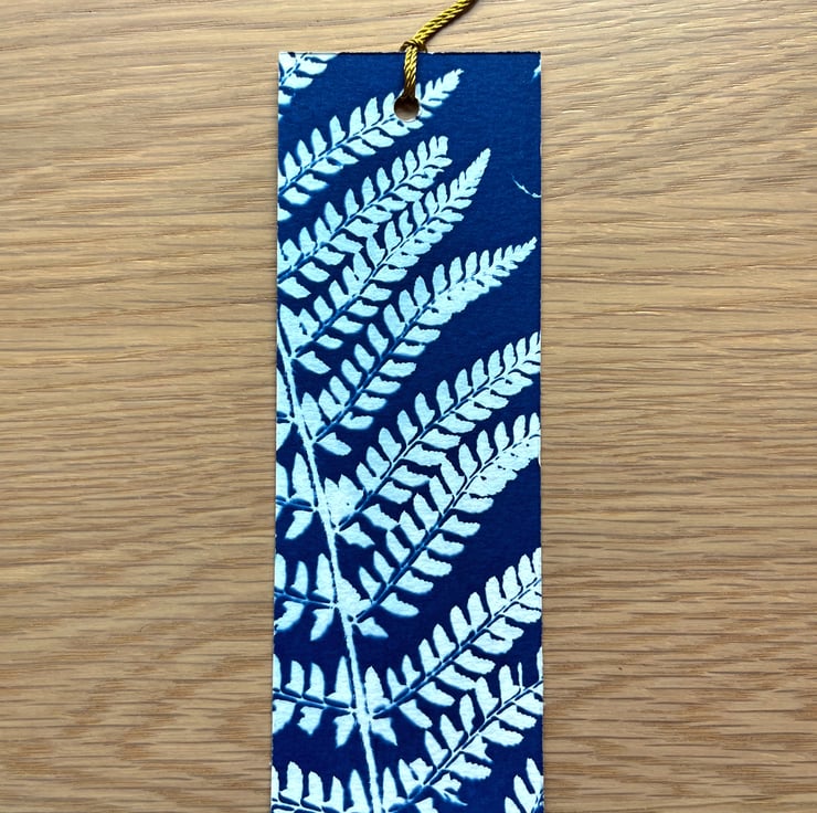 bookmark "Fern III", original cyanoty... - Folksy