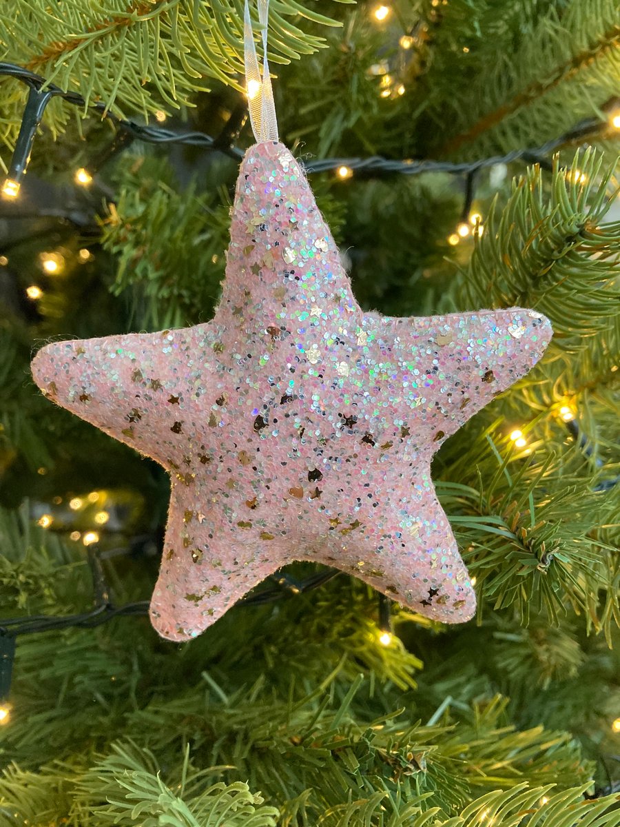 Pink Star, Pink Glitter Star, Handmade Felt Sta... - Folksy