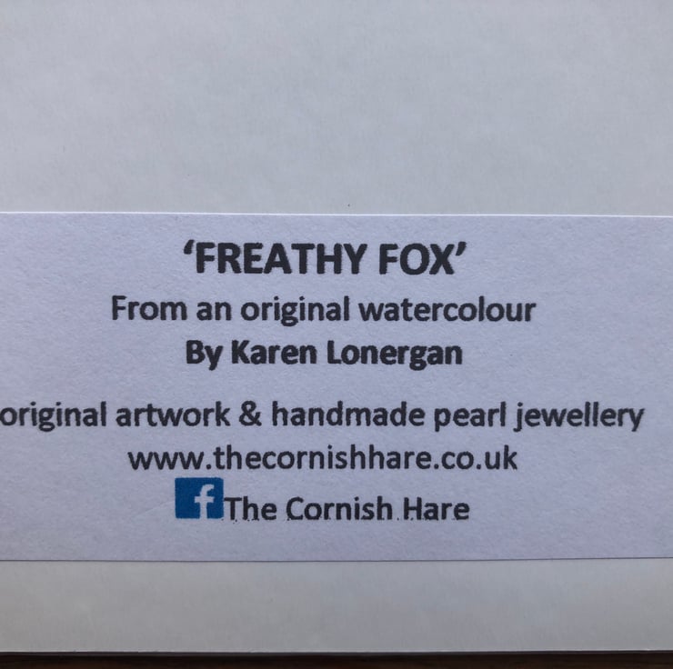 A4 or A3 mounted print of Freathy Fox from my o... - Folksy