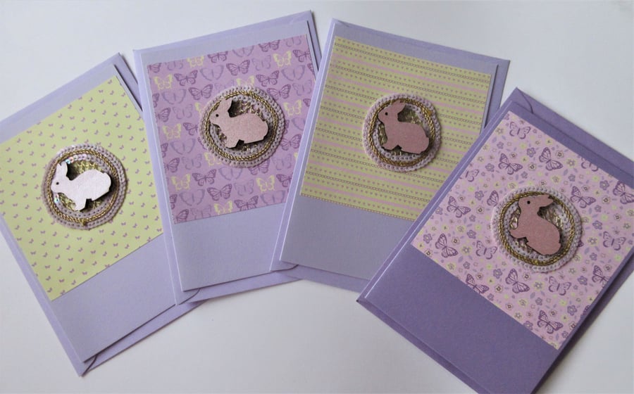 Bunny Rabbit Card 4 Blank Happy Birthday Thank ... - Folksy