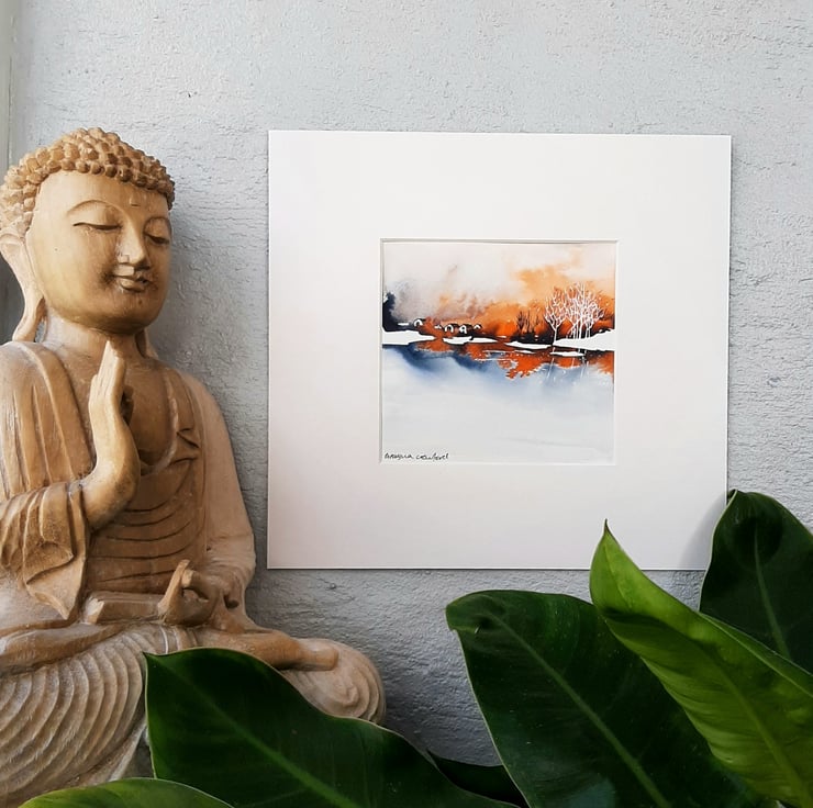 Watercolour Original Abstract Landscape Paintin... - Folksy