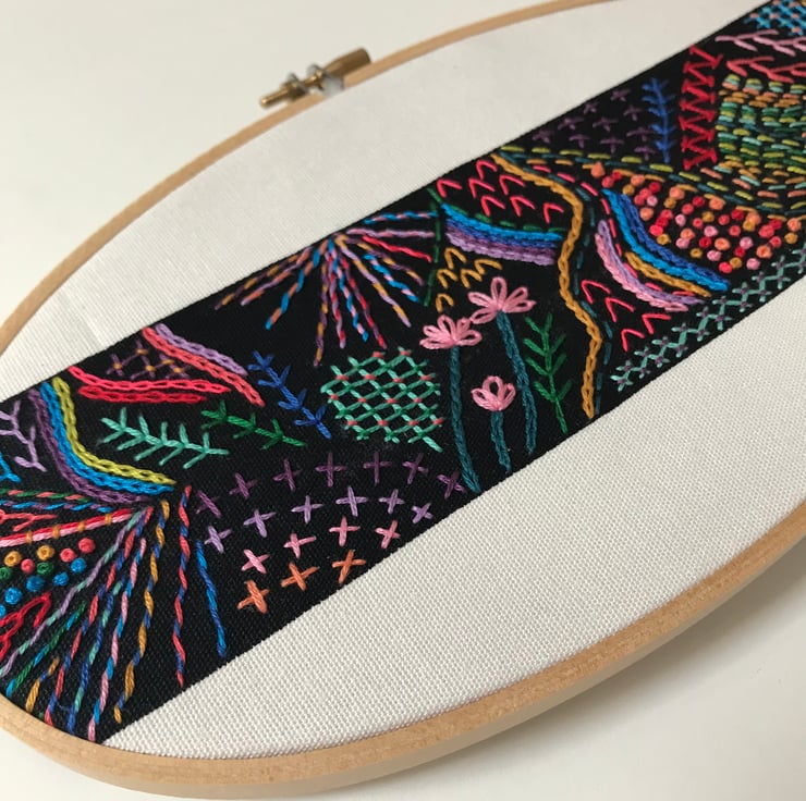 Freestyle Embroidery Modern Stitch Sampler Wall... - Folksy