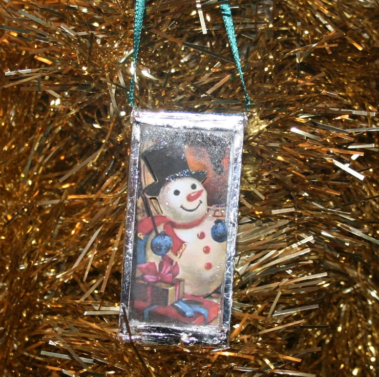 Glass 3D Snowman Christmas tree decoration - Folksy