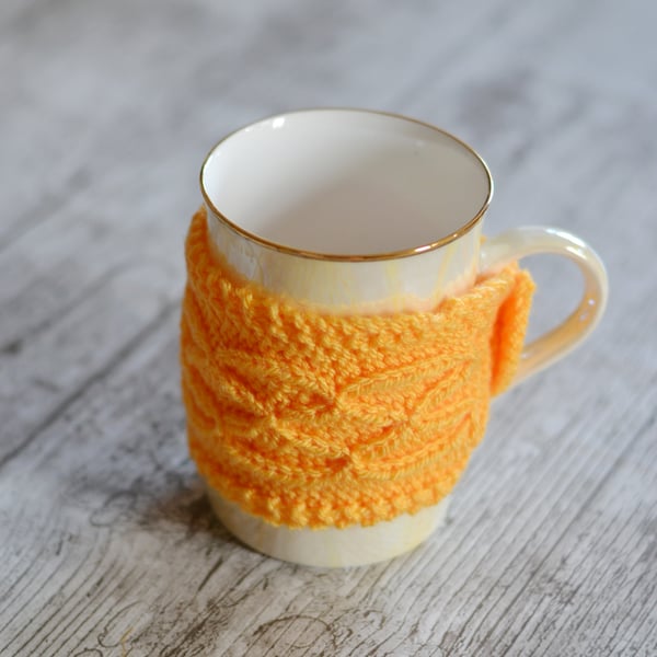 Hand Knitted Mug Hug Cup Cozy - Folksy