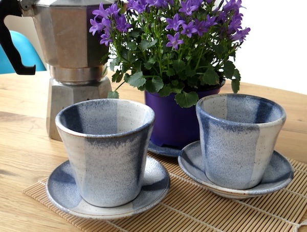 Ceramic Tumbler Beaker Cup & Saucer Set - H... - Folksy