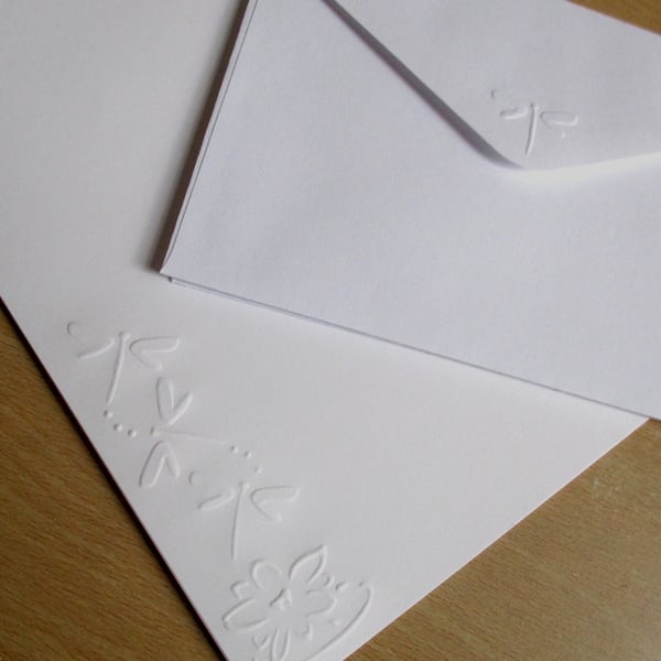 Dragonfly Embossed Writing Paper Set x 15 Piece... - Folksy