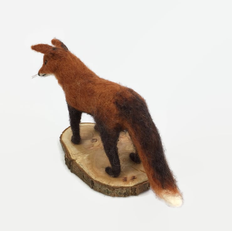 Standing fox, needle felted woollen sculpture - Folksy