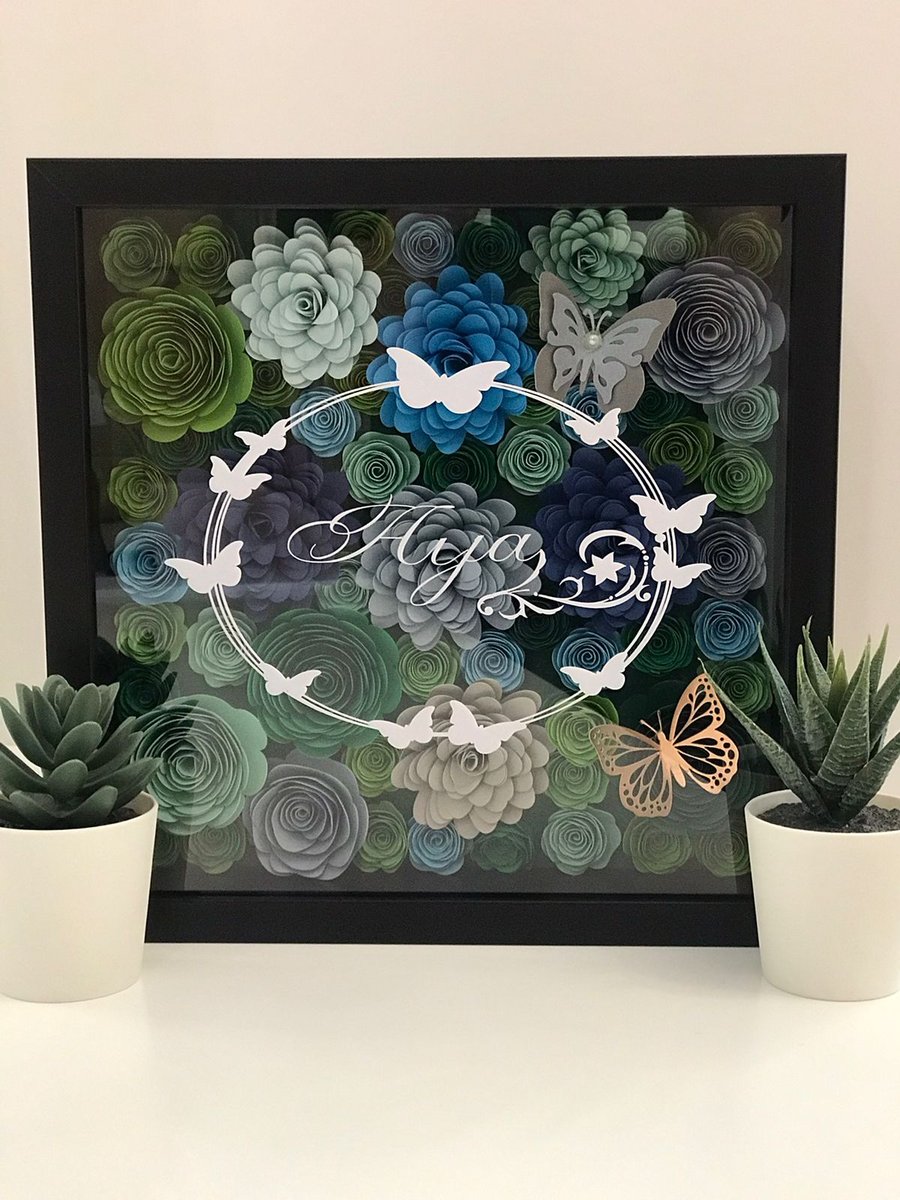 Assorted Green & Blue Flower Box Customized... - Folksy