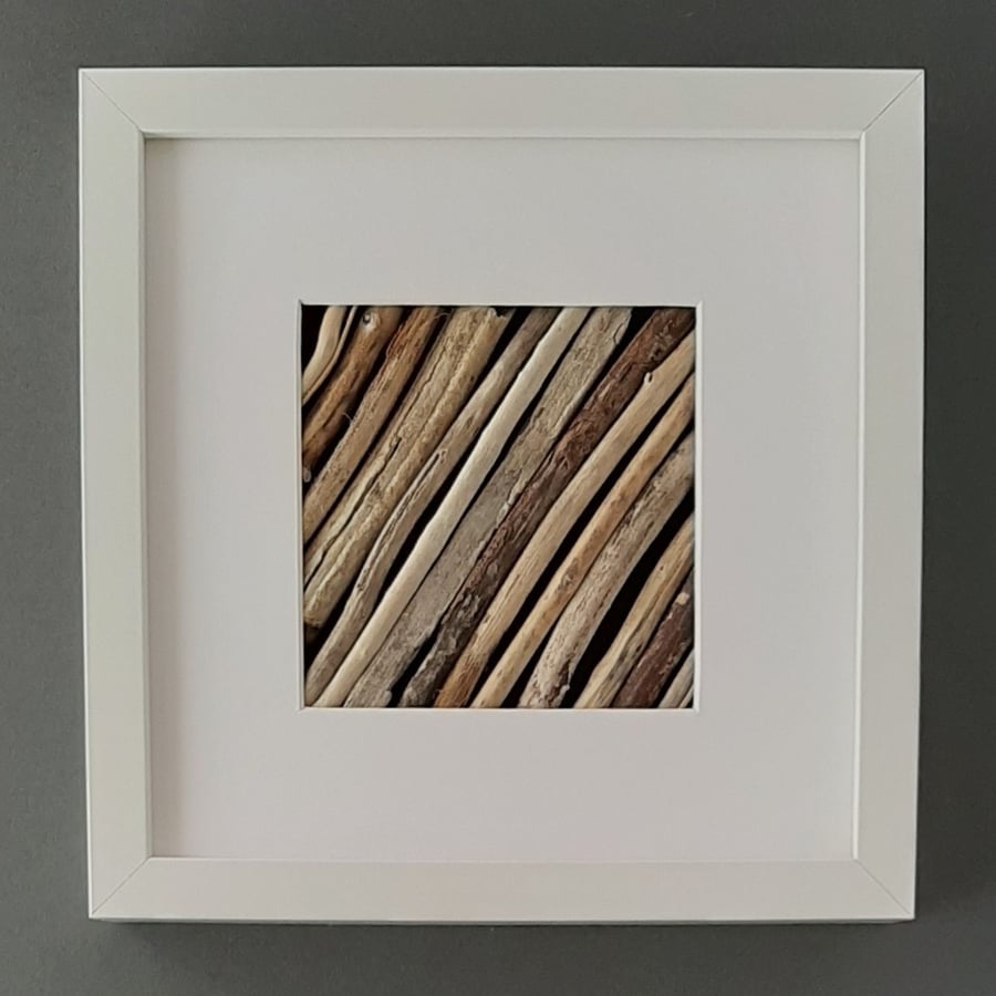 Driftwood Picture in deep white box frame - Folksy