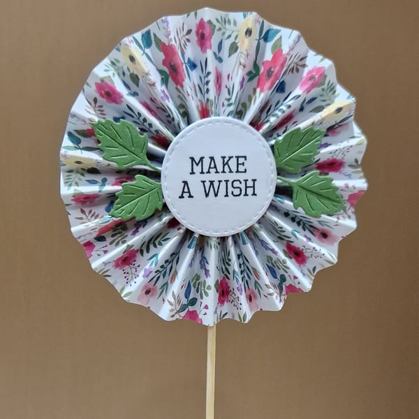 Red-Multi Wish Cake Topper - Folksy