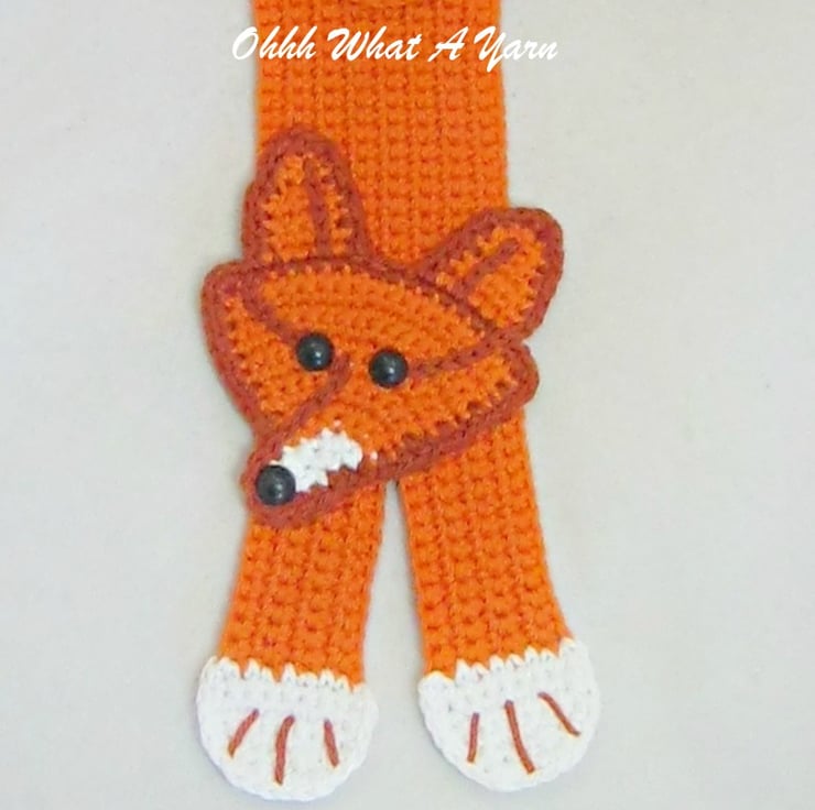 Crochet fox bookmark - Folksy