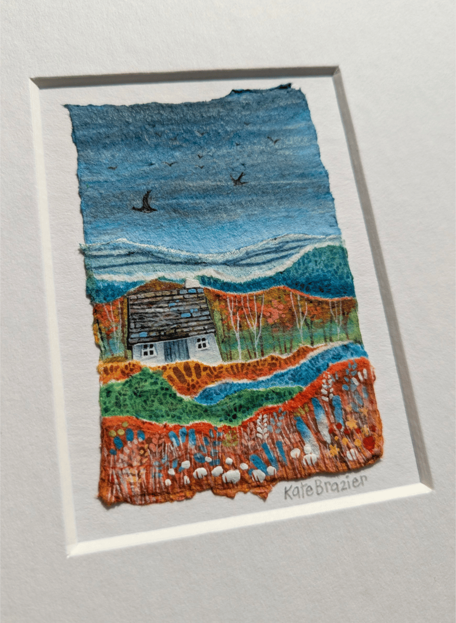 Autumn Cottage - Original miniature collage. A5... - Folksy