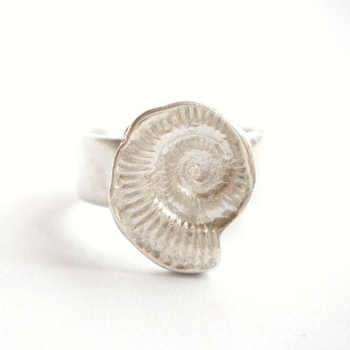 Silver Ammonite Fossil Ring - Folksy