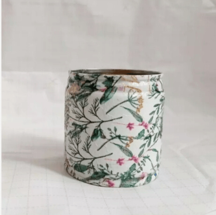 Upcycled Tin Can Storage Container - Vibrant Fl... - Folksy