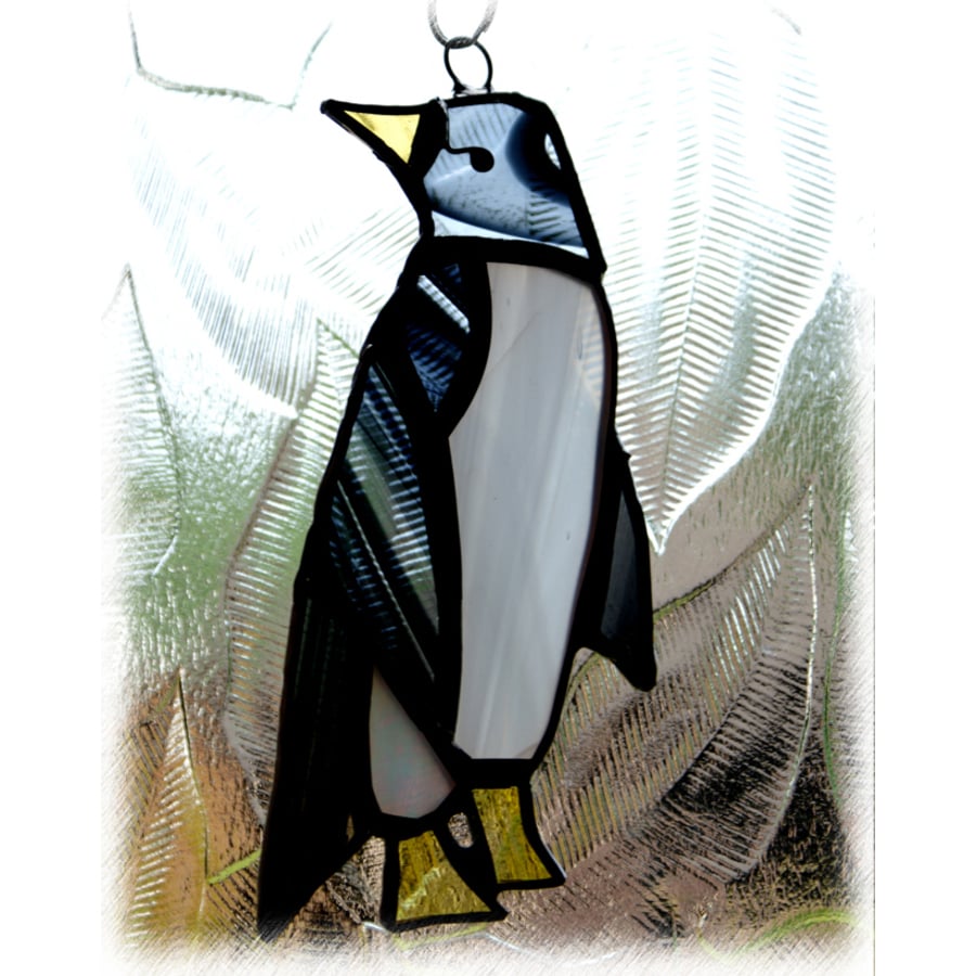 Penguin Suncatcher Handmade Stained Glass - Folksy