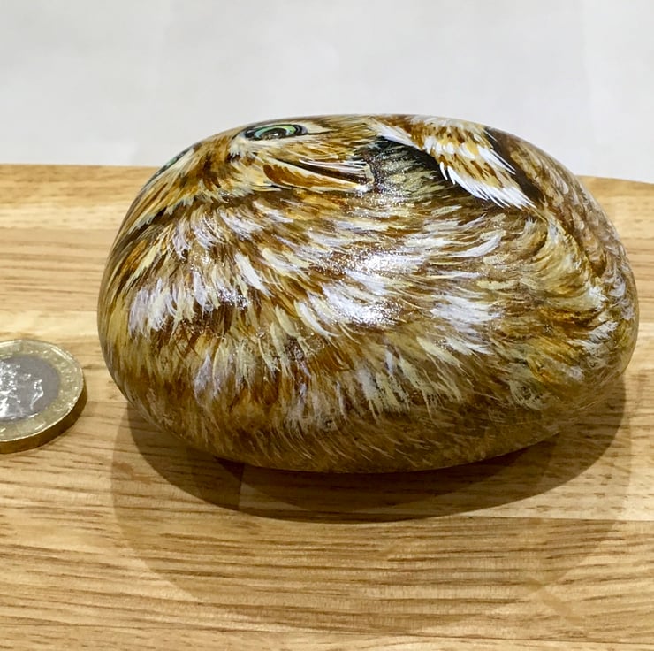 Cat painted pebble garden rock art pet Portrait... - Folksy